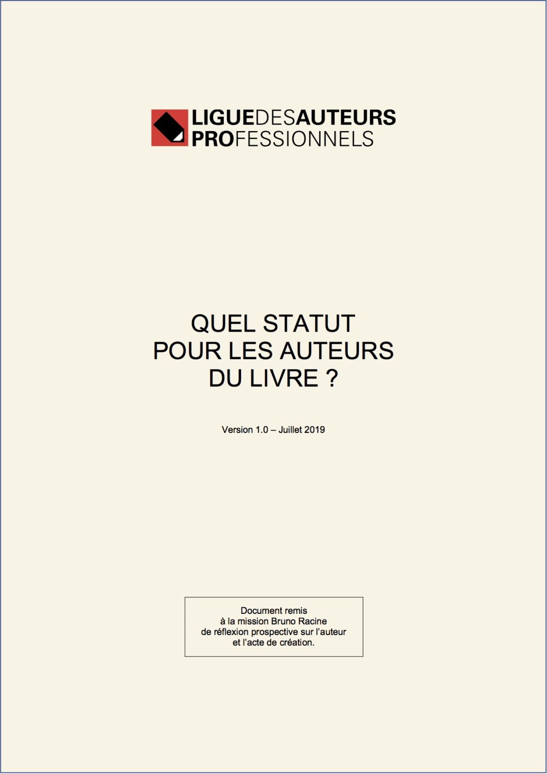 Ligue.auteurs.pro | Statut professionnel